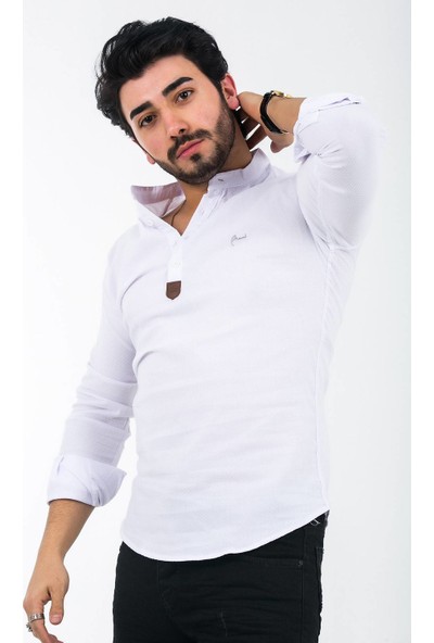 Sorte 0327 Slim Fit Yarım Pat Gömlek