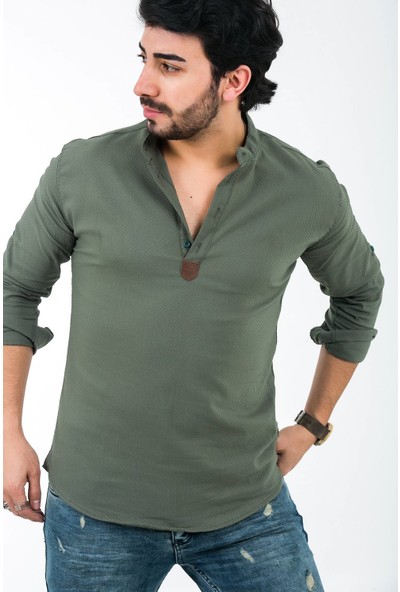 Sorte 0327 Slim Fit Yarım Pat Gömlek