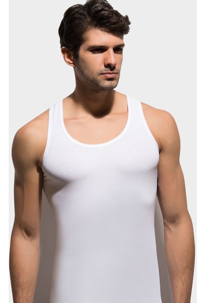 Bross Beyaz 1040 Lycralı Erkek Atlet