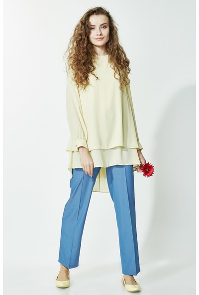 Soralline Kadın Büyük Beden Tensel Kumaş Pantolon