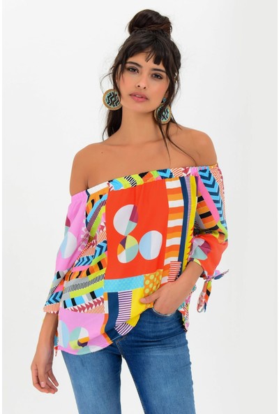 New Laviva Straplez Çok Renkli Kadın Bluz