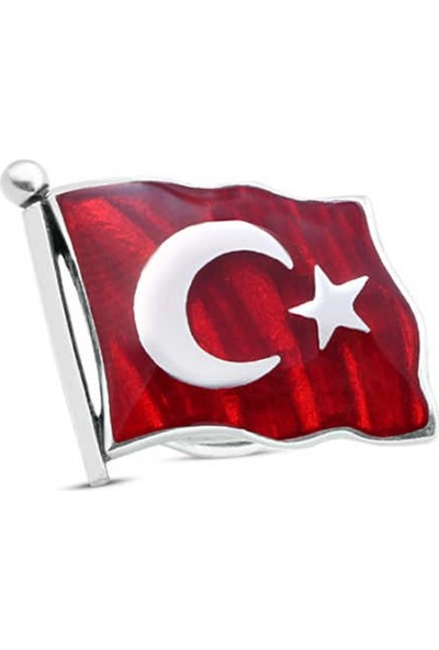Silverplus Mineli Türk Bayrağı Gümüş Rozet Silverplus Mineli Türk Bayrağı Gümüş Rozet