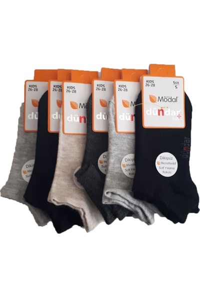 Dündar Erkek Çocuk Modal Dikişsiz Patik Kısa Çorap 6 lı paket