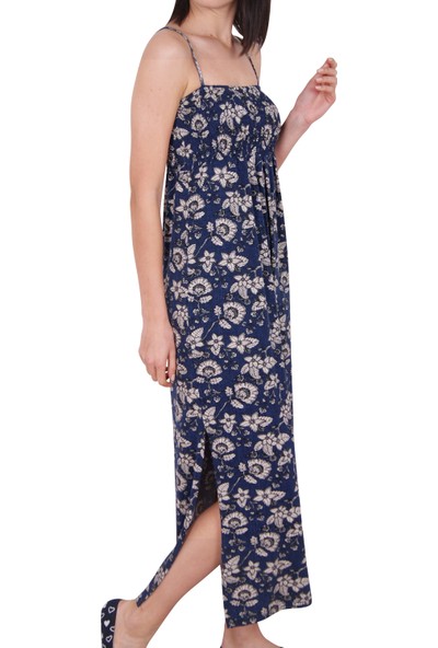 Nicoletta Kadın Tunik Ev Elbisesi İp Askılı Viskon