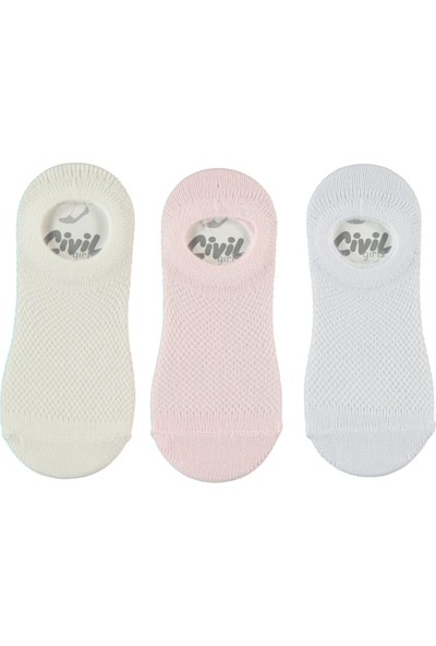 Civil Boys Kız Çocuk 3'lü Babet Çorap Pembe