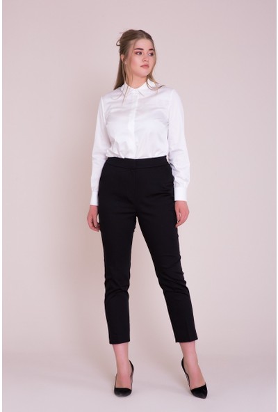 GIZIA Boru Paça Siyah Pantolon