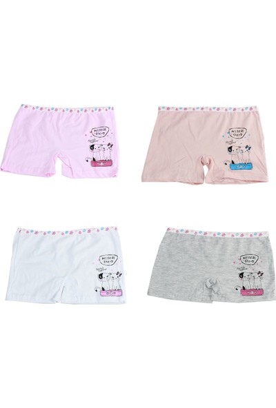 Koza 6'Lı Koza Kız Boxer Şort - Kız Çocuk Desenli Külot Renkli Koza 6'Lı Koza Kız Boxer Şort - Kız Çocuk Desenli Külot Renkli