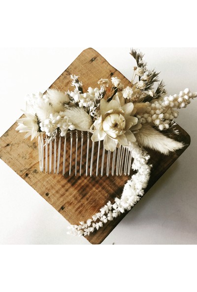 Beyaz Çiçekli Tarak