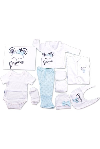 Miniworld 10’lu Zıbın Set Kız Bebek Giyim Hastane Çıkışı %100 Pamuk