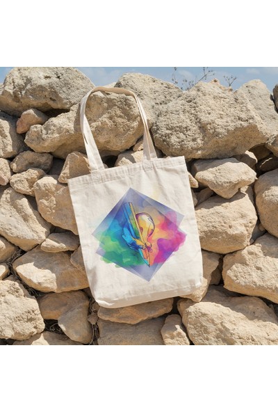 Angemiel Bag Renk Patlaması Kalem Alışveriş Plaj Bez Çanta Angemiel Bag Renk Patlaması Kalem Alışveriş Plaj Bez Çanta