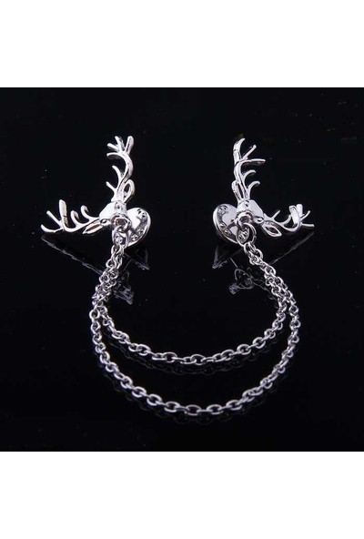 Tezgah İstanbul Geyik Gömlek Yaka İğnesi Silver Tezgah İstanbul Geyik Gömlek Yaka İğnesi Silver