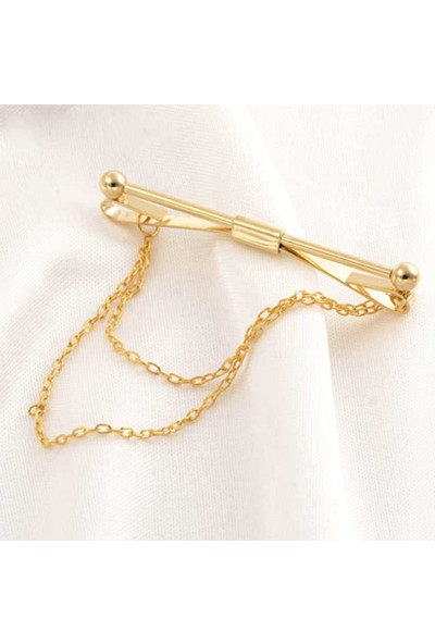 Tezgah İstanbul 1987016 Zincirli Gömlek Yaka İğnesi Gold