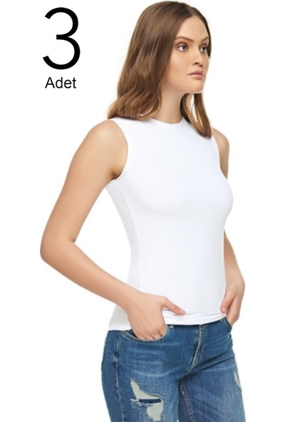 Tutku Elit 2201 Kadın Sıfır Kol Beyaz Atlet 3'lü Tutku Elit 2201 Kadın Sıfır Kol Beyaz Atlet 3'lü