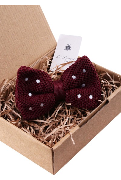 La Pescara Bordo Puantiye Desen Örgü Papyon ÖR119