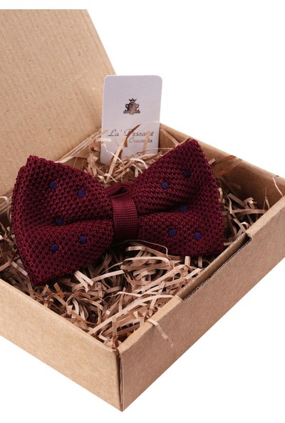 La Pescara Bordo Puantiye Desen Örgü Papyon ÖR129