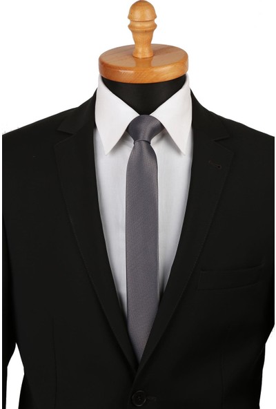 La Pescara Gri Kendinden Desen Çok İnce Kravat UST21 La Pescara Gri Kendinden Desen Çok İnce Kravat UST21