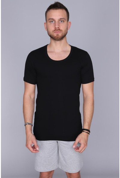 Obje Erkek Siyah Açık Yaka Fanila Obje Erkek Siyah Açık Yaka Fanila