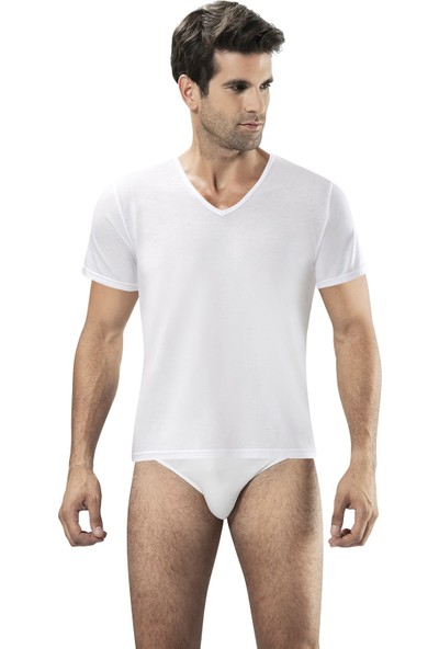 Obje Erkek Beyaz Modal V Yaka Fanila Obje Erkek Beyaz Modal V Yaka Fanila