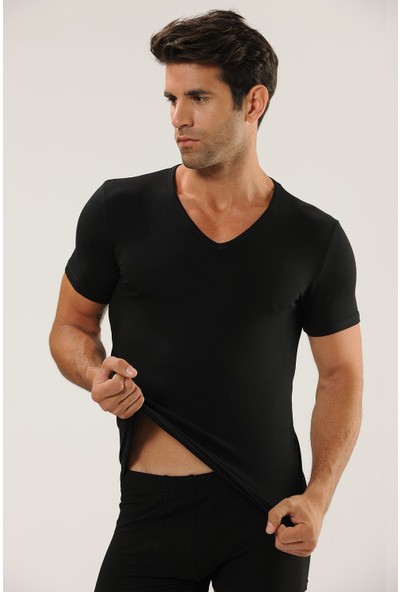 Obje Erkek Siyah V Yaka Fanila Obje Erkek Siyah V Yaka Fanila