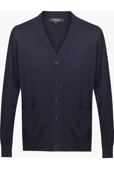 Hateko Klasik Kesim Siyah Yünlü Erkek Hırka Hateko Klasik Kesim Siyah Yünlü Erkek Hırka