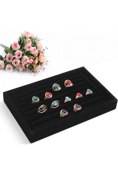 Aydın Decor Süet Siyah Sosisli Yüzük Tablası Yzk2202 Aydın Decor Süet Siyah Sosisli Yüzük Tablası Yzk2202