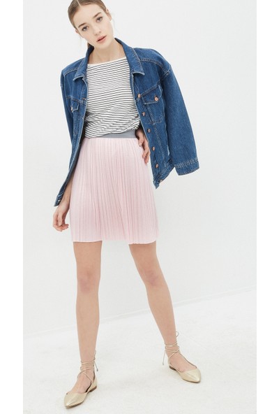 Koton Kadın Pileli Etek Gül Rengi