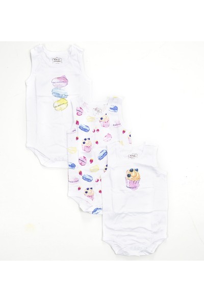Soobe Kız Çocuk Newborn 3 Atlet Body Set Beyaz Soobe Kız Çocuk Newborn 3 Atlet Body Set Beyaz