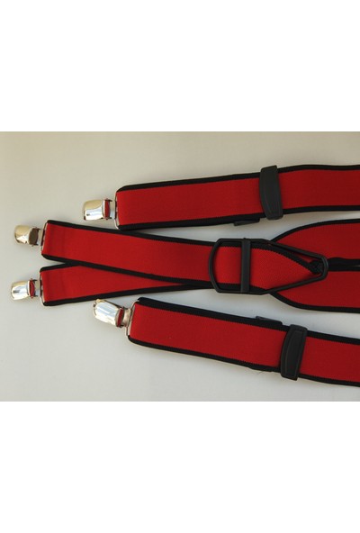 Kemer Sepeti Dört Klipsli Kırmızı Pantolon Askısı