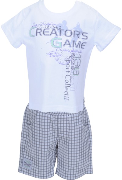 Zeyland Erkek Çocuk Beyaz T-shirt + Şort Takım - 71M1YSF77