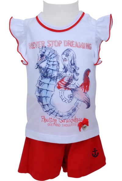 Zeyland Kız Çocuk Beyaz T-shirt + Şort Takım - 71M2MRE76