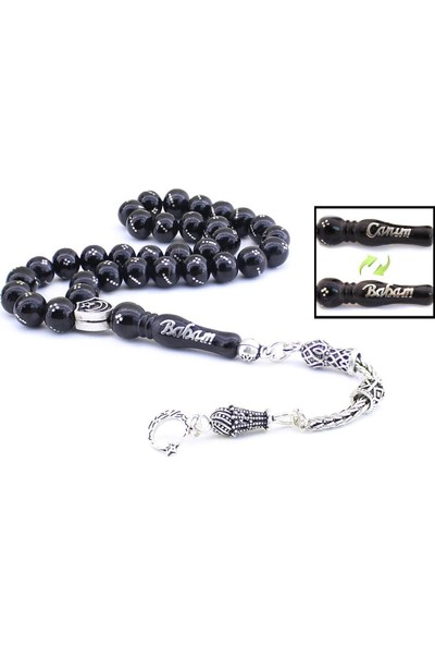 Takıhan 925 Ayar Gümüş İşleme Canım Babam Yazılı Erzurum Oltu Tesbih Th821 Takıhan 925 Ayar Gümüş İşleme Canım Babam Yazılı Erzurum Oltu Tesbih Th821