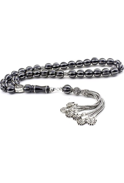 Takıhan 925 Ayar Gümüş İşlemeli Karpuz Dilim Gürcistan Oltu Taşı Tesbih Th901 Takıhan 925 Ayar Gümüş İşlemeli Karpuz Dilim Gürcistan Oltu Taşı Tesbih Th901