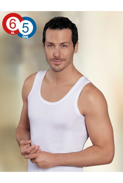 Şahinler 6'lı Paket Ribana %100 Pamuk Erkek Atlet Beyaz Me020 Şahinler 6'lı Paket Ribana %100 Pamuk Erkek Atlet Beyaz Me020