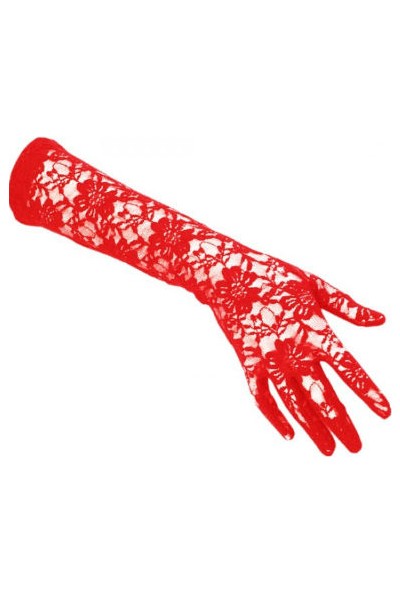 Toptancı Kapında Dantelli Gelin Eldiveni - Kırmızı Uzun Toptancı Kapında Dantelli Gelin Eldiveni - Kırmızı Uzun
