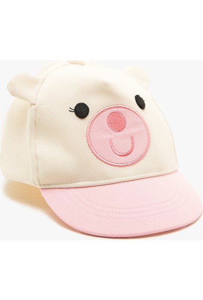 Koton Kız Çocuk Hayvan Figürlü Şapka Ekru