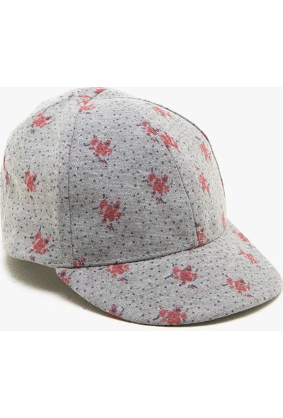 Koton Kız Çocuk Çiçekli Şapka Gri