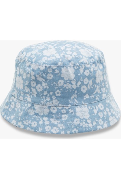 Koton Kız Çocuk Çiçekli Şapka Mavi