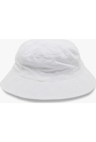 Koton Kız Çocuk Desenli Şapka Ekru