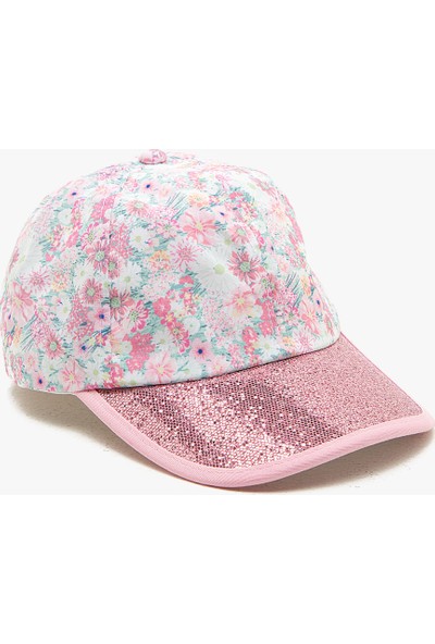 Koton Kız Çocuk Çiçekli Şapka Gülkurusu