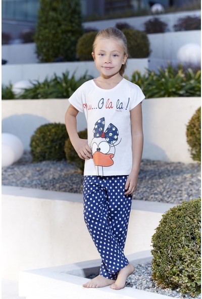 RolyPoly Kız Çocuk Pijama Takımı Beyaz