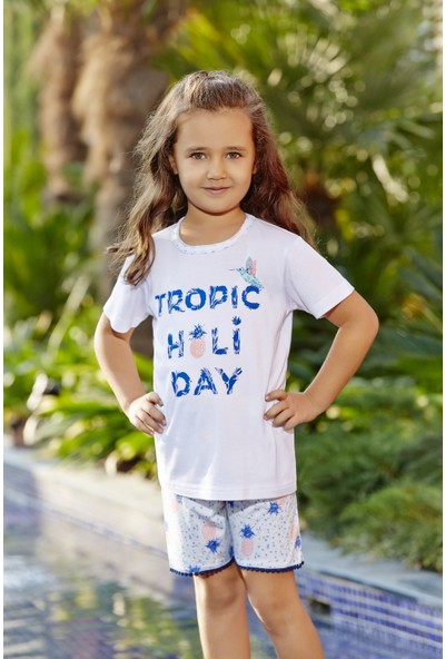 RolyPoly Kız Çocuk 3'lü Pijama Takımı Beyaz