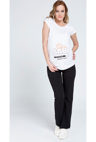 Gör&Sin Casual Hamile Eşofman Altı Siyah