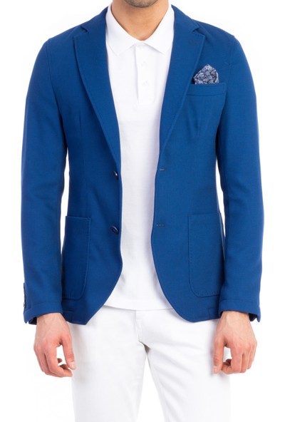 Kiğılı Örme Ceket Mavi