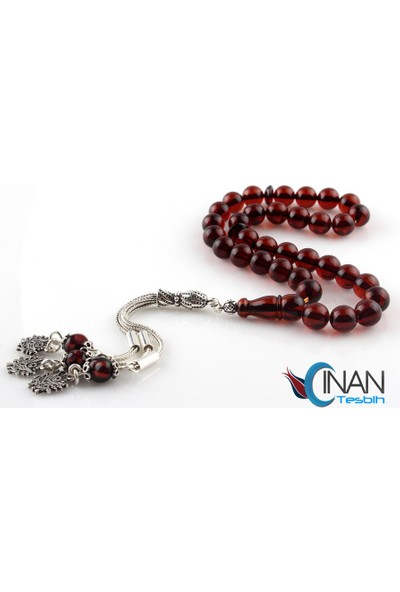 İnan Tesbih Orjinal Damla Kehribar Gümüş Osmanlı Devlet Armalı Tesbih