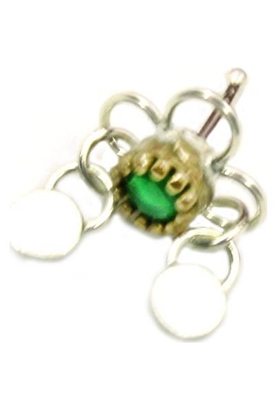 Aykat Gümüş Hızma Telkari El İşi Kök Zümrüt Taşlı Mardin Yöresel Hızması Modeli Hızma-08