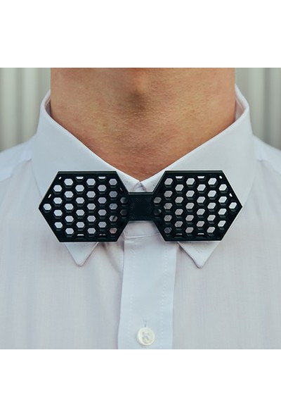 Mumu 3D Hexagon Bow Tie Geometrik Tasarım Papyon Mumu 3D Hexagon Bow Tie Geometrik Tasarım Papyon