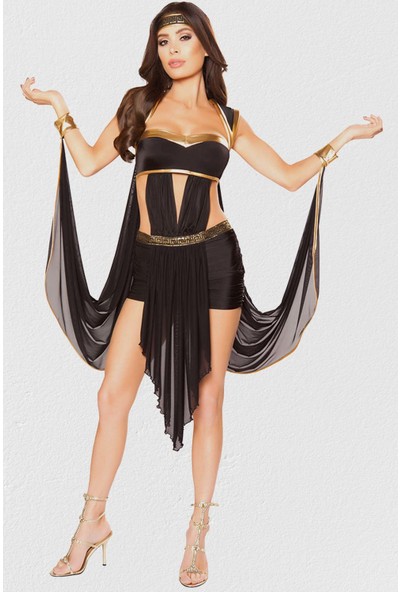 Mite Love Seksi Dansöz Kostümü Siyah Dinamik İşlemeli