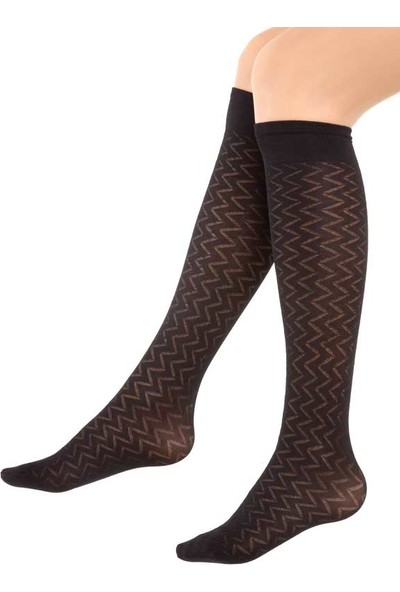 Mite Love Mikro Dizaltı Çorap Irmak Desen Siyah Mite Love Mikro Dizaltı Çorap Irmak Desen Siyah