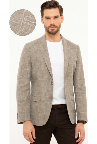 Pierre Cardin Açık Kahverengi Ekstra Slim Fit Ceket 50199995-VR002 Pierre Cardin Açık Kahverengi Ekstra Slim Fit Ceket 50199995-VR002