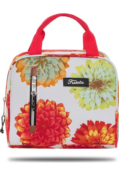 Fudela Lounch Color Beyaz Çiçek Desen Beslenme Çantası